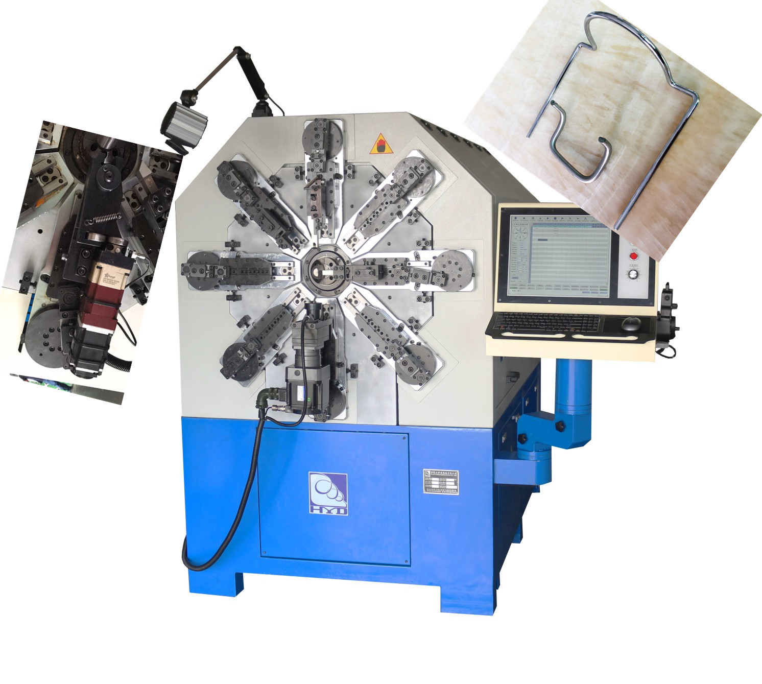 Camless Wire Bending Equipment , 12 Axis Automatic Spring Coiling Machine